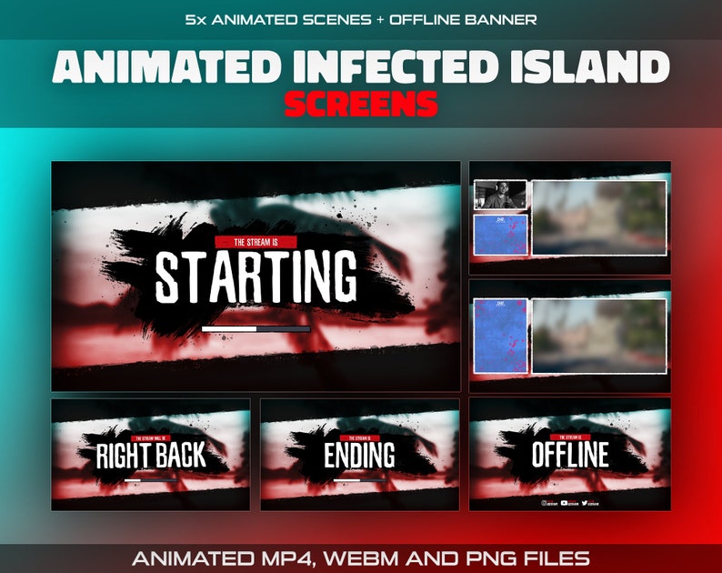 Animated Infected Island Twitch Overlay Package for Streamers Dark Dead ...