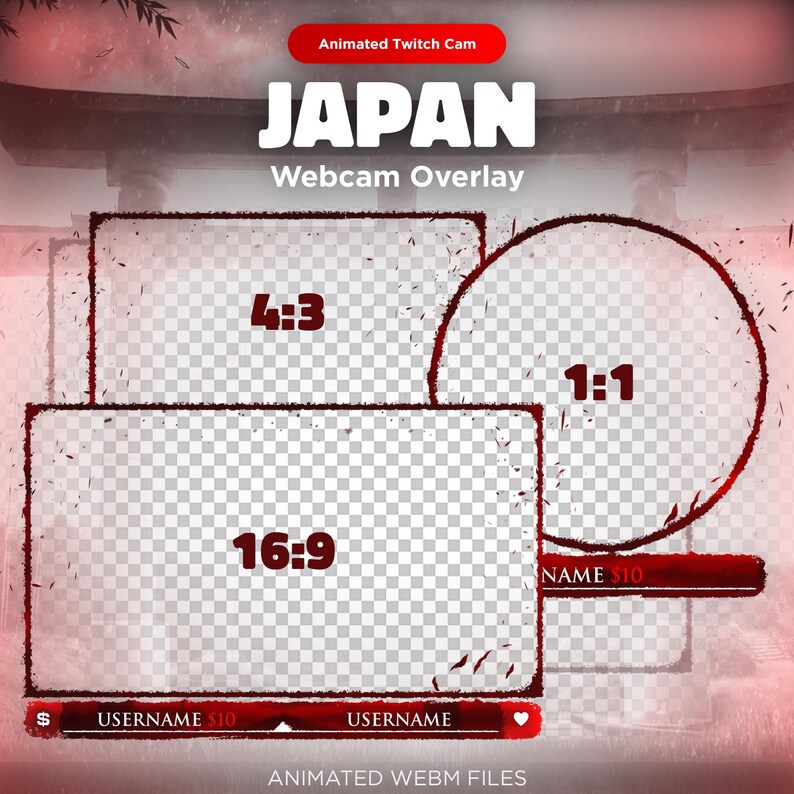 Animated Japan Twitch Overlay Package for Streamers | Asian, Japanese ...