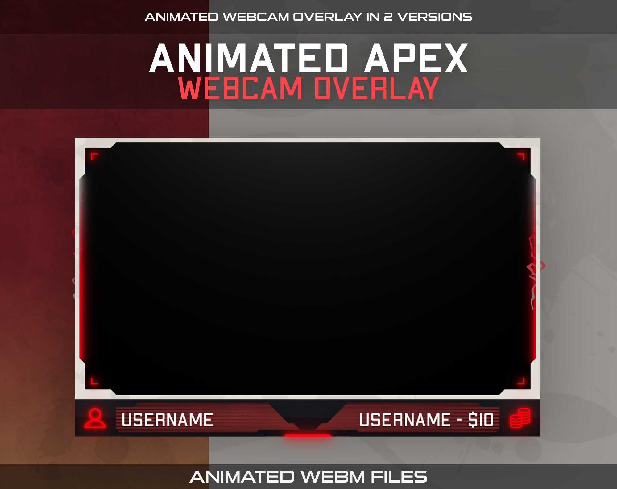 Animated Apex Twitch Overlay Package for Apex Streamers | Webcam ...