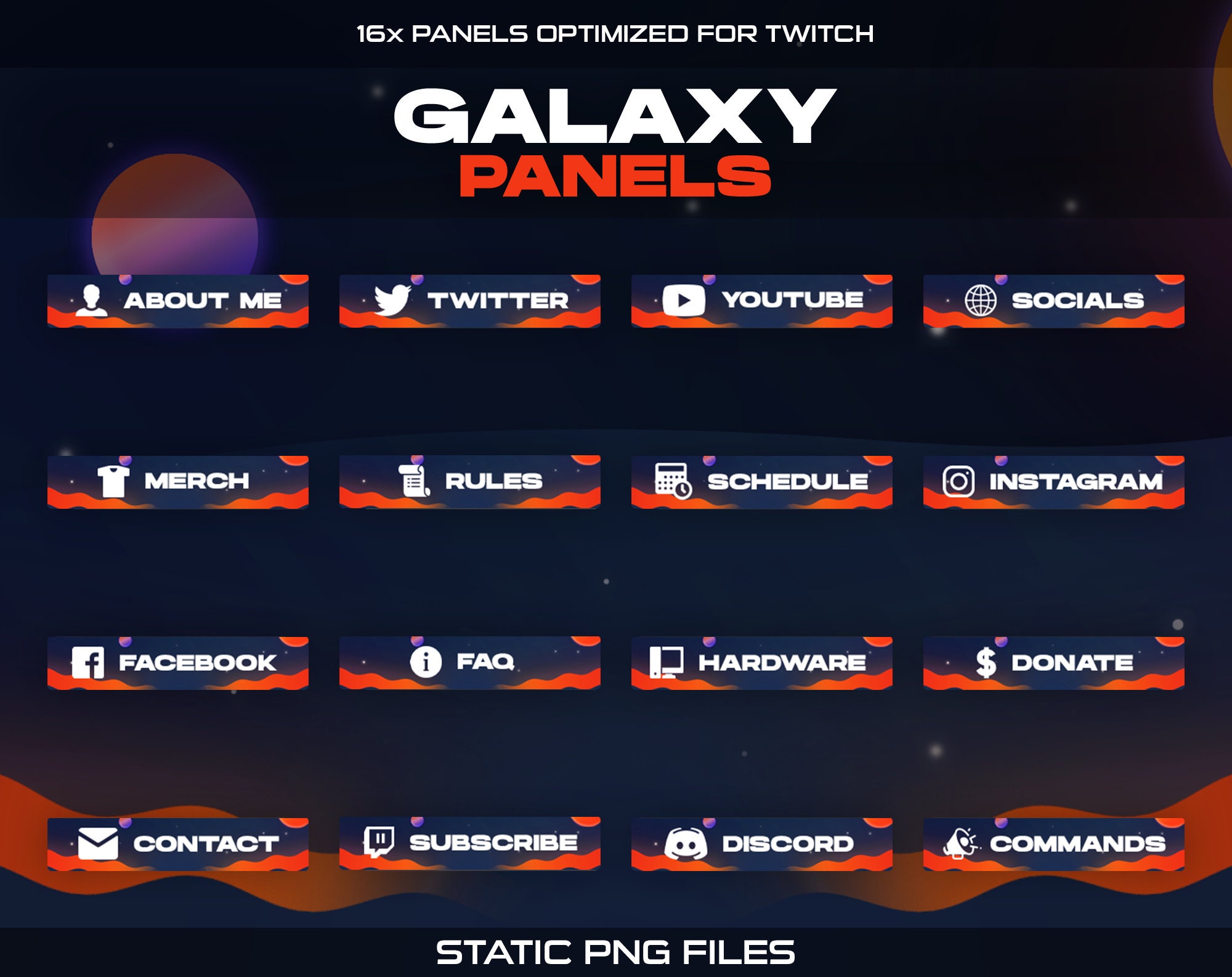 Animated Galaxy Twitch Overlay Package for Streamers | Celestial Dark ...