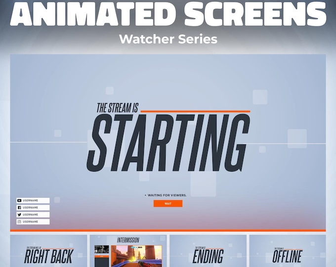 Animated Watcher Twitch Screens: Gray Future Stream Overlay for OBS ...