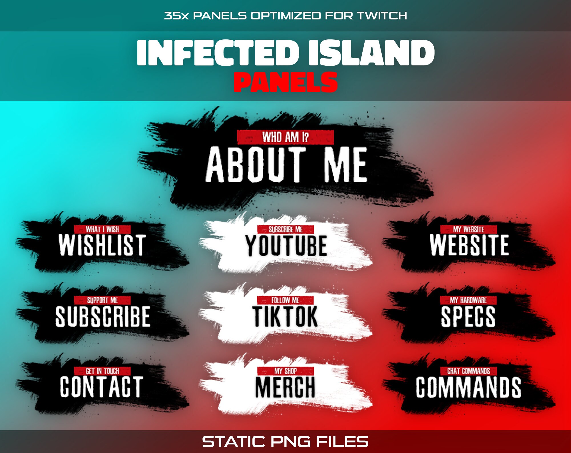 Infected Island Twitch Panels 35x Stream Panels for Streamers Dark Dead ...