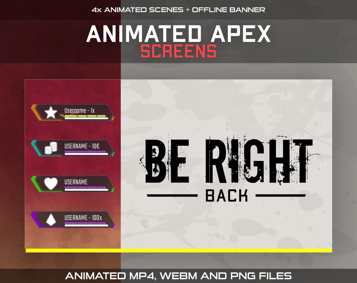 Animated Apex Twitch Screens: White Futuristic Sci-fi Stream Overlay ...