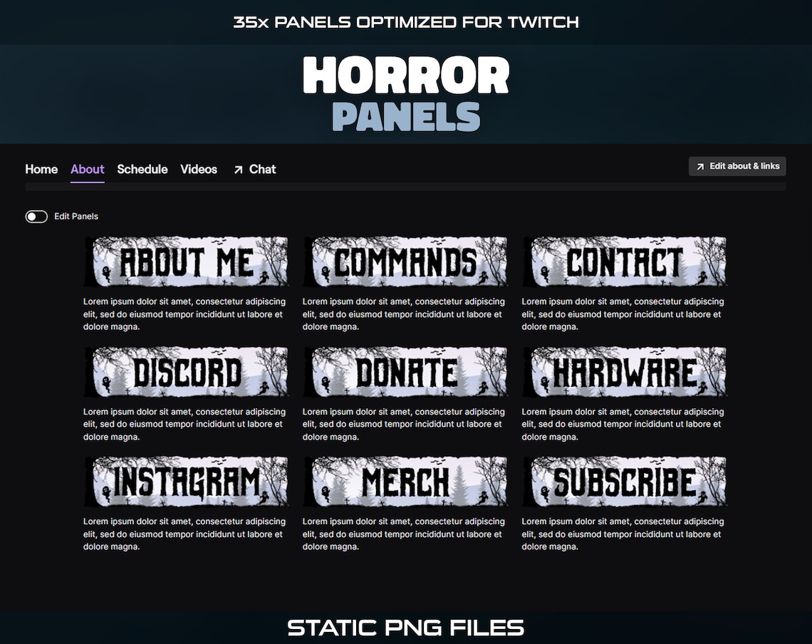 Horror Twitch Panels 35x Dark Forest Halloween Horror Stream Panels for ...