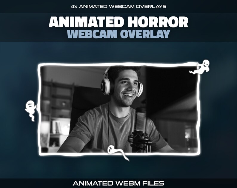 Animated Horror Ghost Twitch Webcam Overlay: Halloween Stream Overlay ...