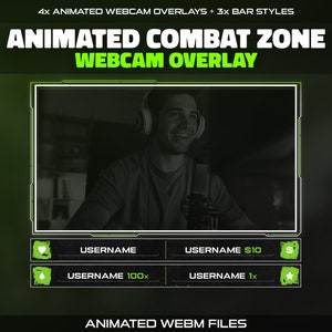 Animated Combat Zone Twitch Overlay Package for Streamers | Modern ...