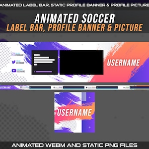 Animated Soccer Twitch Overlay Package for Streamers | White Football ...