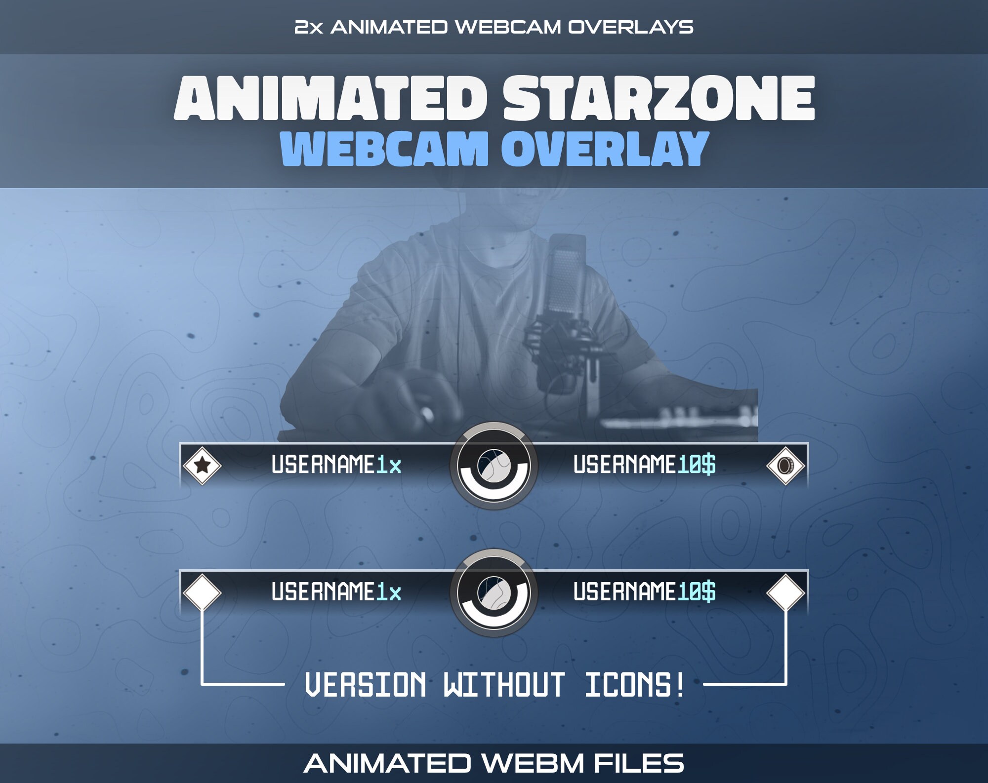 Animated Sci-fi Twitch Overlay Package for Streamers | Futuristic Dark ...