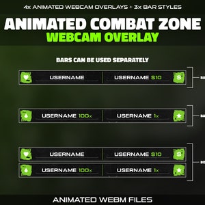 Combat Zone Twitch Webcam Overlay | Animated White Frame for War ...