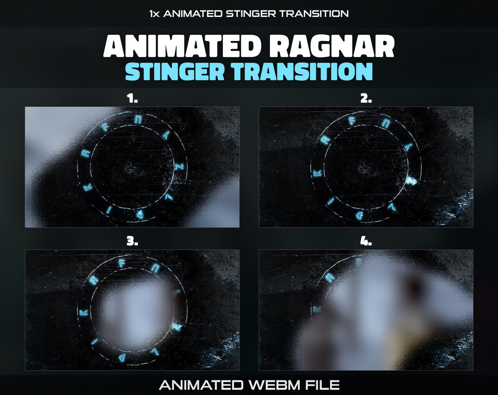 Animated Ragnar Twitch Overlay Package for Streamers | Dark Norse Fantasy Viking Webcam, Screens ...