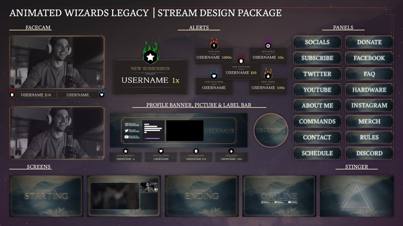 Animated Wizards Legacy Twitch Overlay Package for Streamers | Magic ...