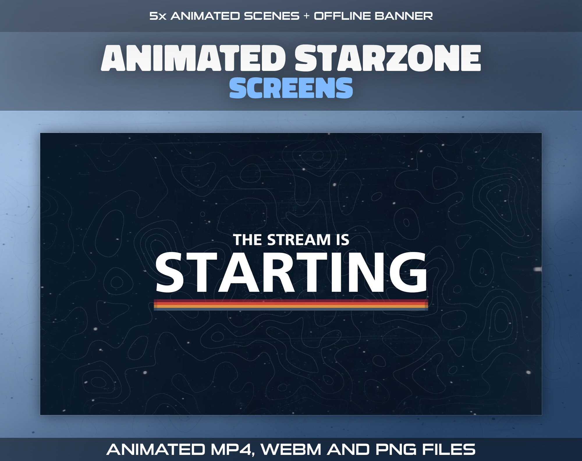 Animated Starzone Twitch Screens Overlay Pack for Streamers Dark ...