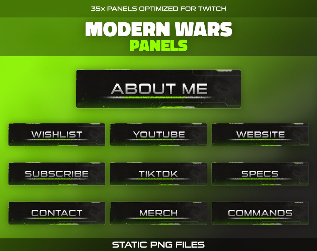 Modern Wars Twitch Panels | 35x Stream Panels for Shooter Streamers ...