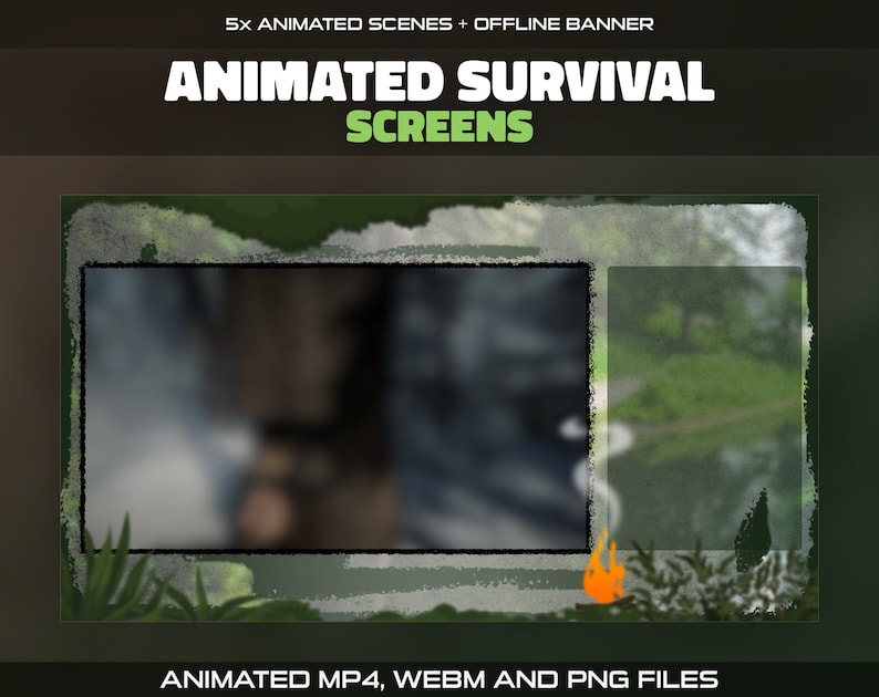 Animated Survival Twitch Screens for Streamers | Cozy Forest Nature ...