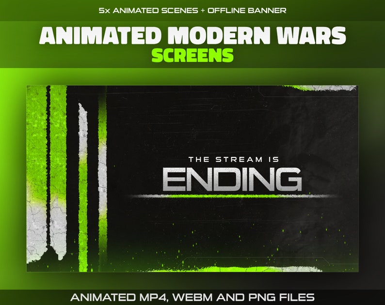 Animated Modern Wars Twitch Stream Screens for Shooter Streamers ...