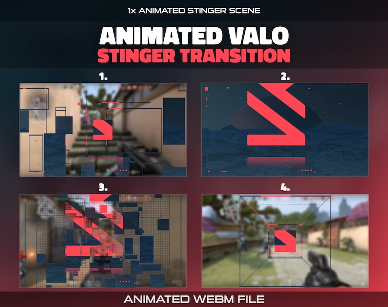 Animated Valo Twitch Overlay Package for Streamers Red - Etsy