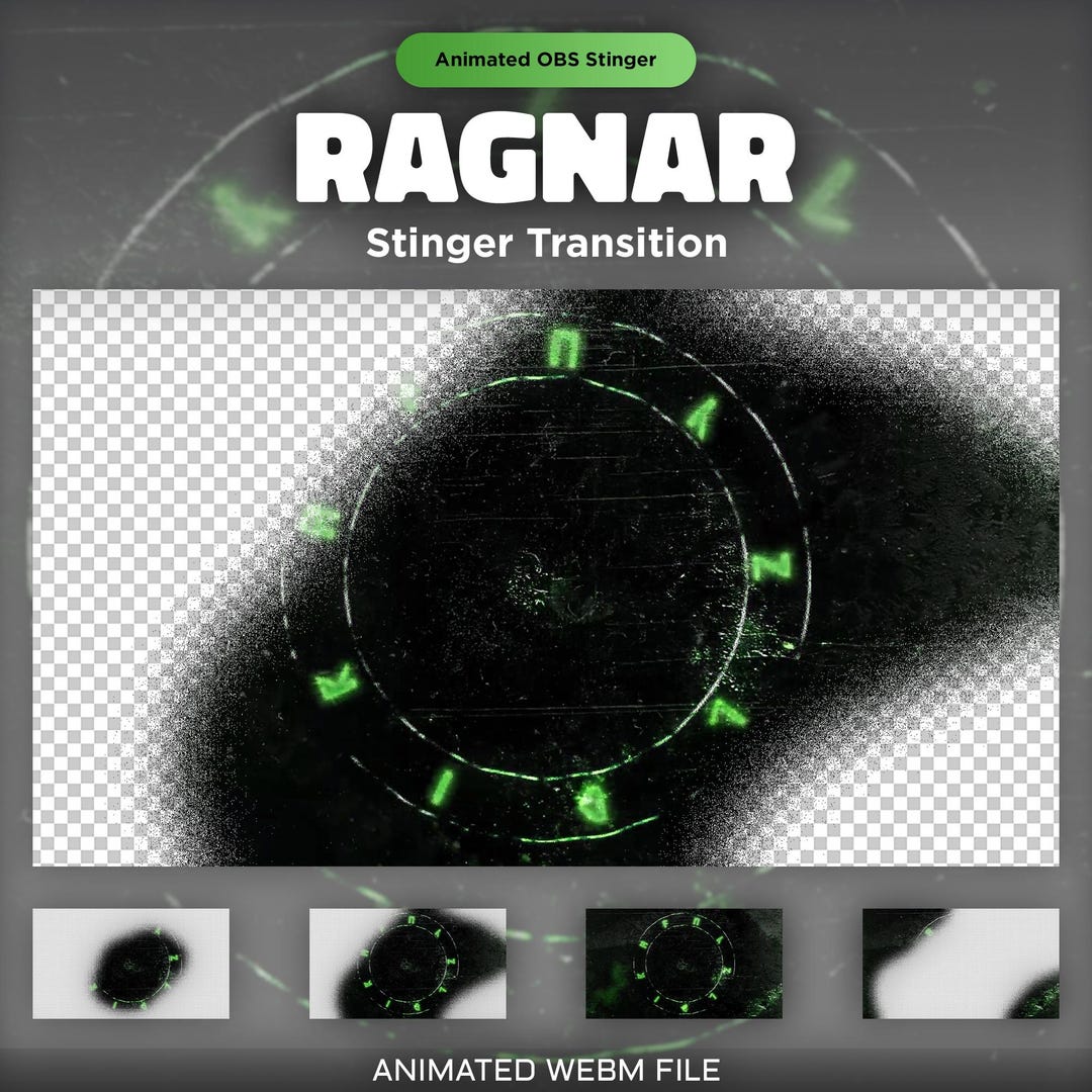 Animated Green Ragnar Twitch Stinger Transition Overlay | Vikings ...