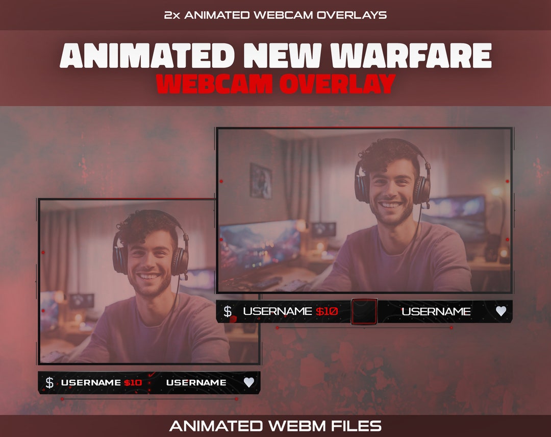 Animated New Warfare Webcam Overlay: Dark Twitch Stream Border (WEBM ...