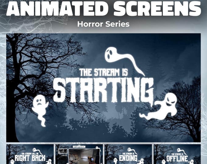 Animated Horror Ghost Twitch Screens: Halloween Stream Overlay - Etsy