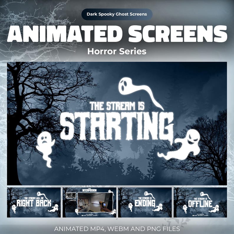 Animated Horror Ghost Twitch Screens: Halloween Stream Overlay - Etsy