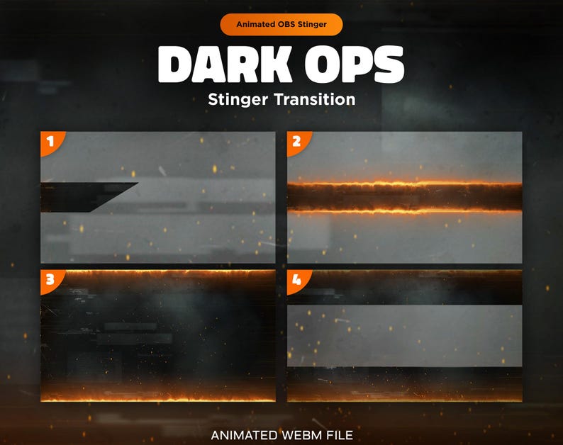 Animated Twitch Stinger Transition: Neon Fire Scene for OBS (WEBM File ...