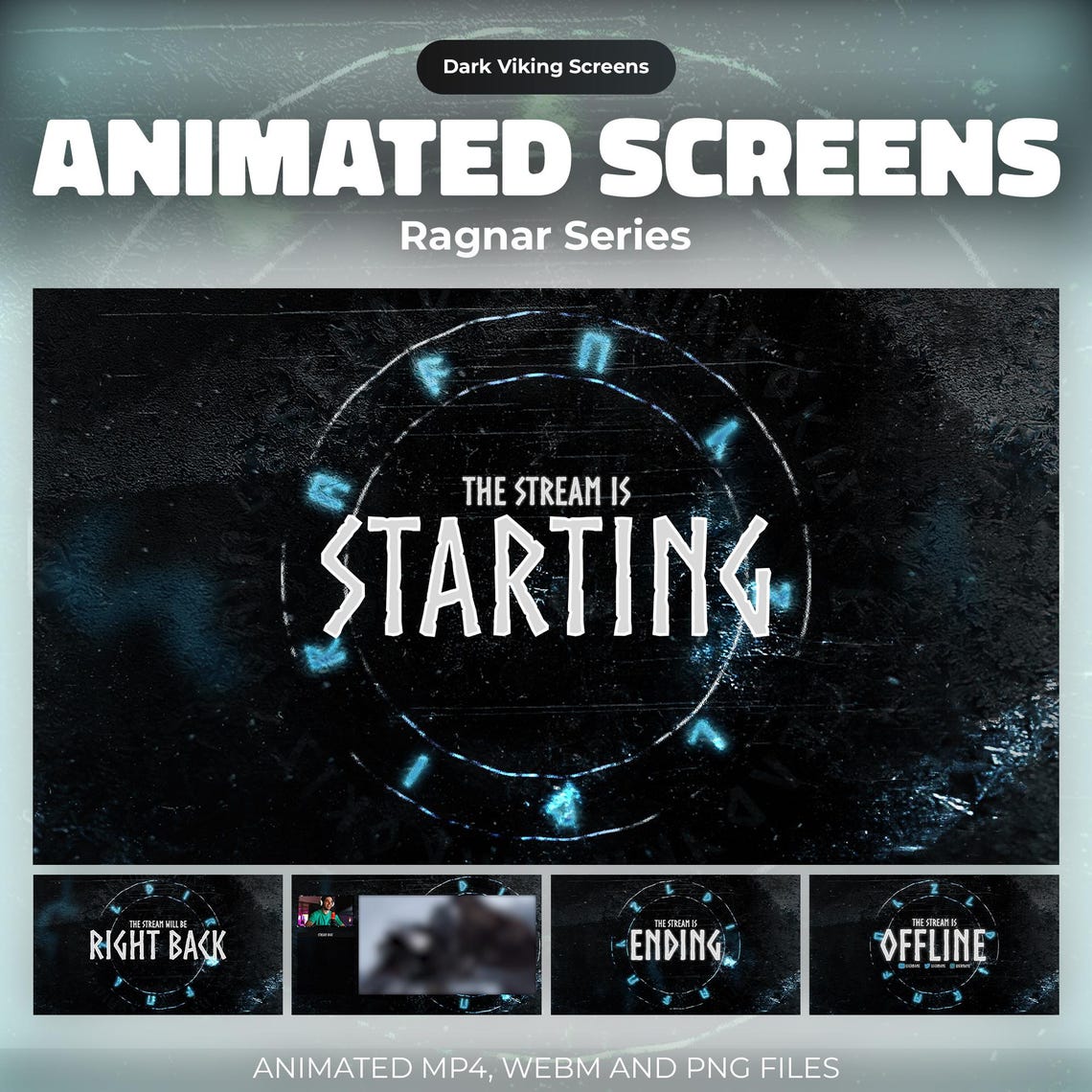 Animated Viking Twitch Screens: Dark Norse Stream Overlay for OBS ...