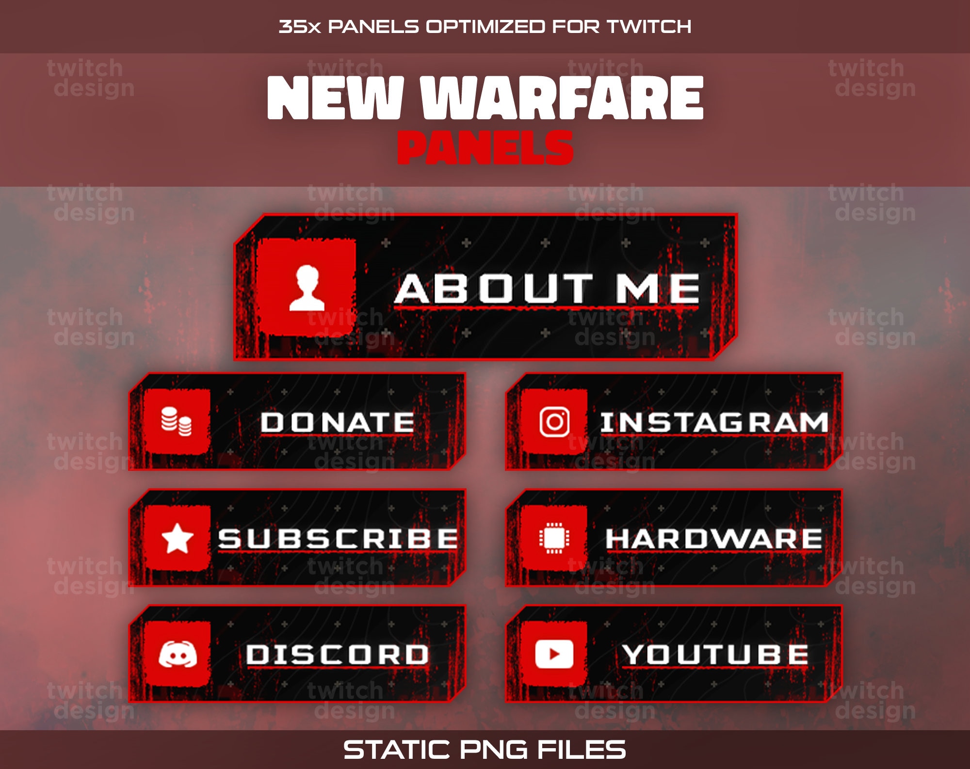 New Warfare Twitch Panels | 35x Modern Stream Panels for Your Profile ...