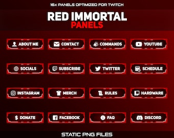 Red Break Twitch Panels 16x Stream Panels | Etsy