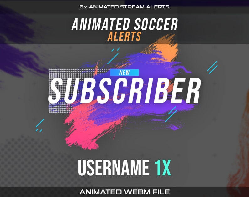 Animated Soccer Twitch Overlay Package for Streamers | White Football ...