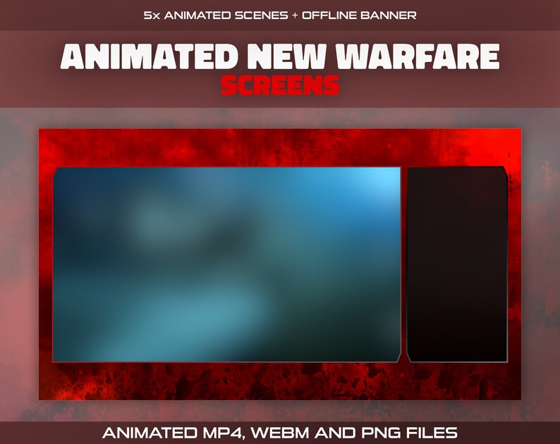 Animated New Warfare Twitch Screens Overlay Pack for Streamers | Dark ...