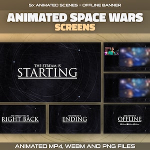 Animated Space Wars Twitch Screens: Dark Universe Star Stream Overlay ...