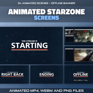 Animated Starzone Twitch Overlay Package for Streamers | Dark Sci-fi ...