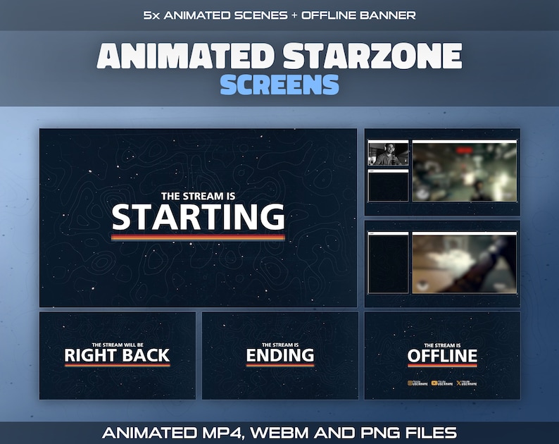 Animated Starzone Twitch Overlay Package for Streamers Dark Mystery ...