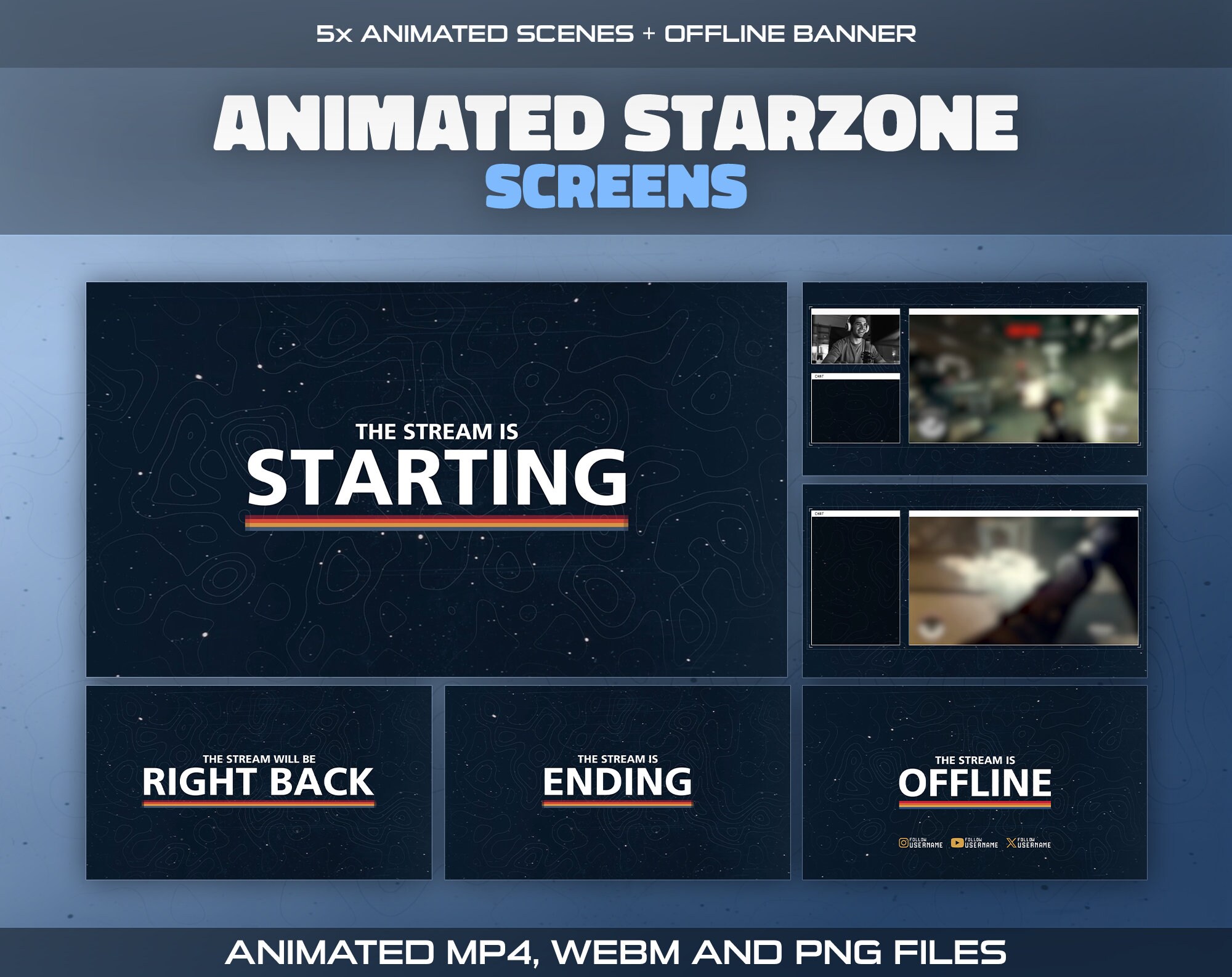 Animated Starzone Twitch Overlay Package for Streamers Dark Mystery ...