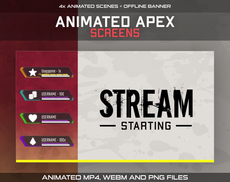Animated Apex Twitch Screens: White Futuristic Sci-fi Stream Overlay ...