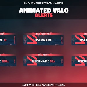 Valo Twitch Stream Alerts | 6x Animated Alerts for Streamers | Future ...
