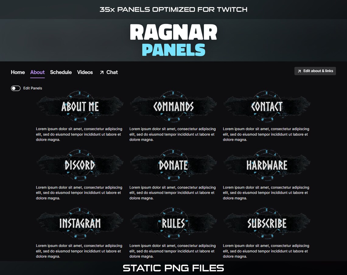 Dark Vikings Rune Twitch Panels | Norse, Nordic Stream Overlay - Etsy