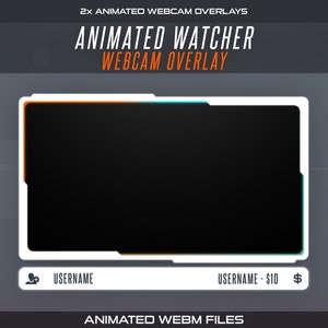 Animated Watcher Twitch Overlay Package for OW2 Streamers | Gray Webcam ...