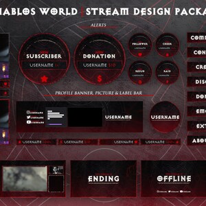 Animated Diablos World Twitch Overlay Package for Streamers | Dark ...