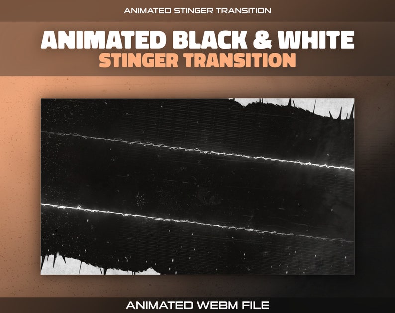Animated Black & White Twitch Stinger Transition Overlay | Stinger ...