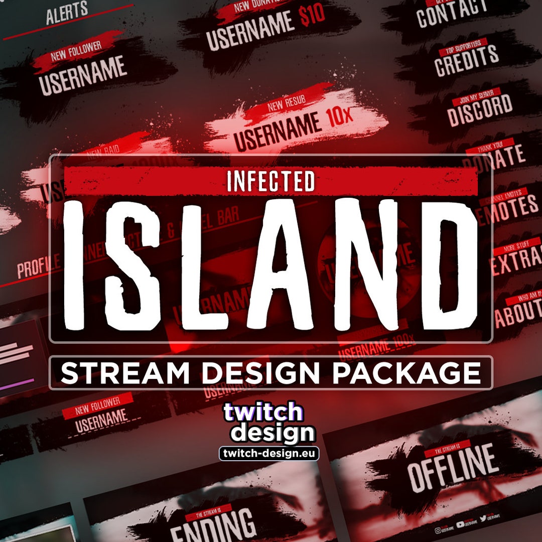 Animated Infected Island Twitch Overlay Package for Streamers Dark Dead ...