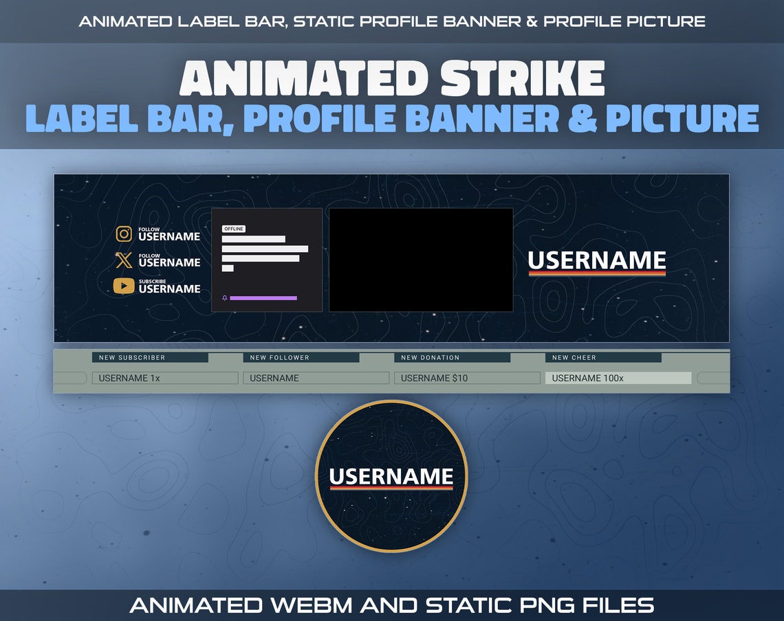 Animated Starzone Twitch Overlay Package for Streamers Dark Mystery ...