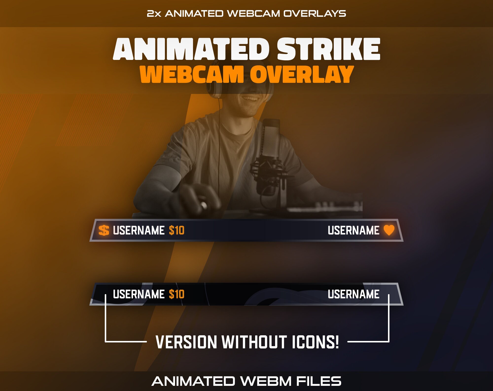 Animated Strike Twitch Overlay Package for Streamers | Clean ...