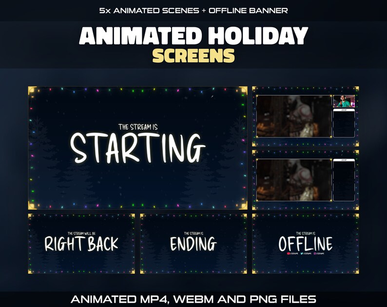 Animated Holiday Twitch Overlay Package: Christmas Streamer Set - Etsy