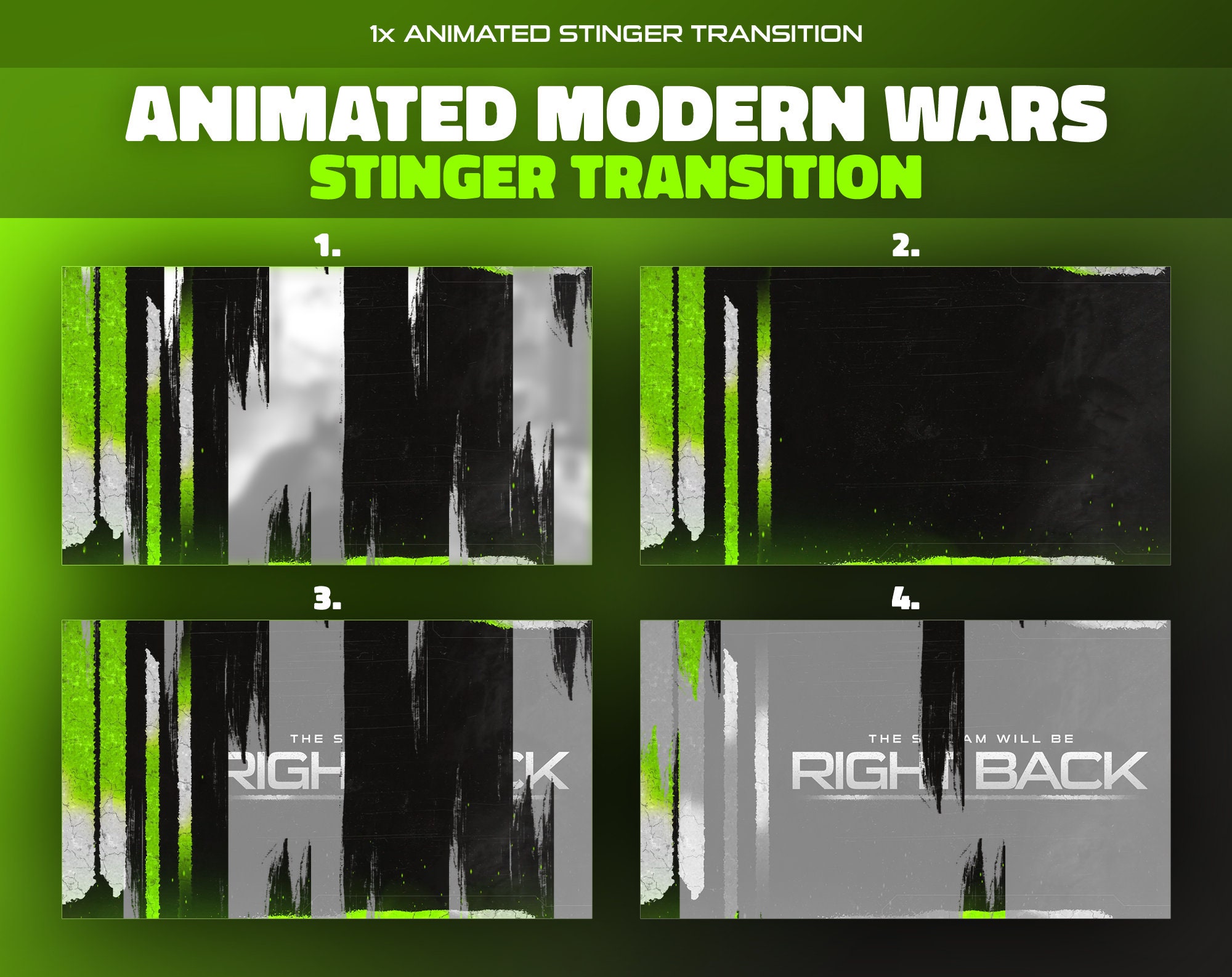 Animated Modern Wars Twitch Overlay Package for Shooter Games Streamers ...