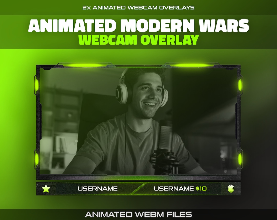Animated Modern Wars Webcam Overlay | Dark Frame for Shooter Games ...