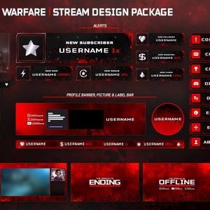 Animated New Warfare Twitch Overlay Package for Streamers | Modern ...
