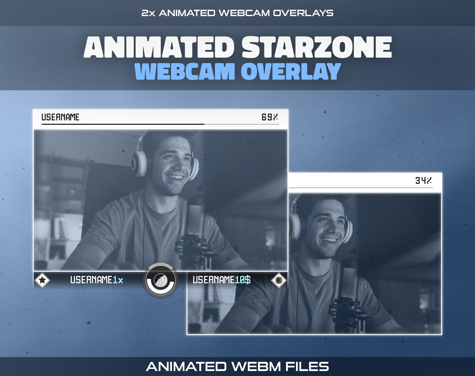 Animated Starzone Twitch Overlay Package for Streamers Dark Mystery ...