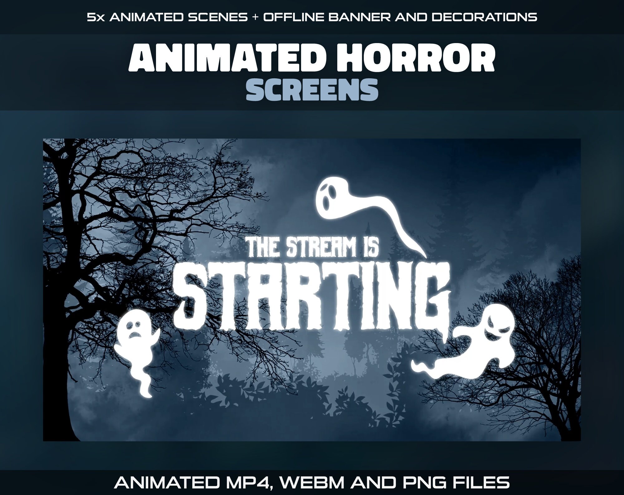 Animated Horror Twitch Screens | Dark Spooky Halloween Starting, Be ...