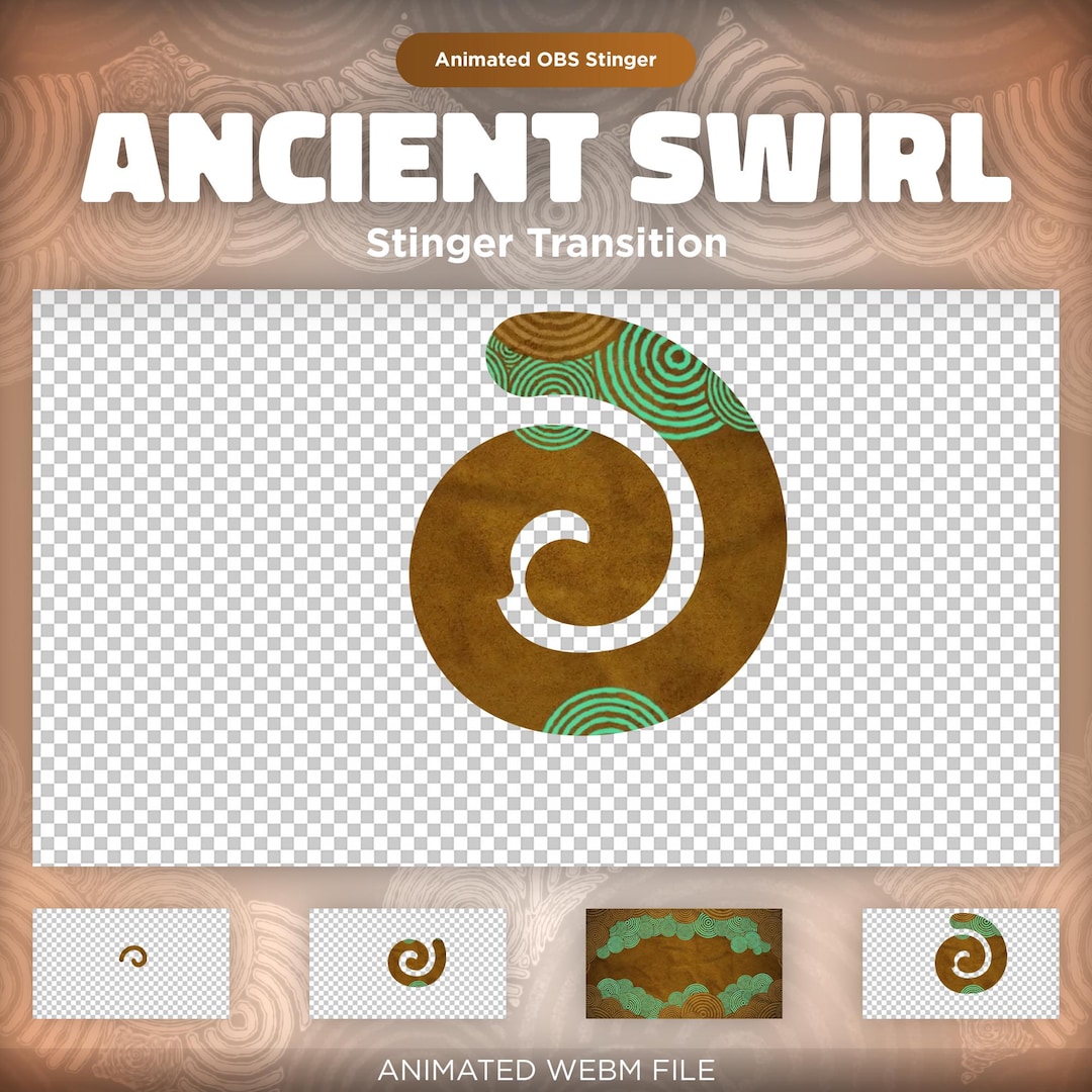 Animated Brown Swirl Stinger Transition: Scene Switch Stream Overlay ...